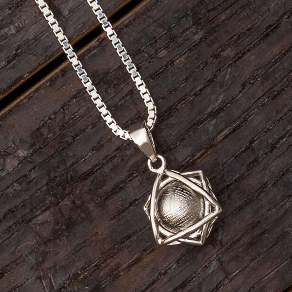 Enclosed Sphere Meteorite Necklace | Temple & Grace USA