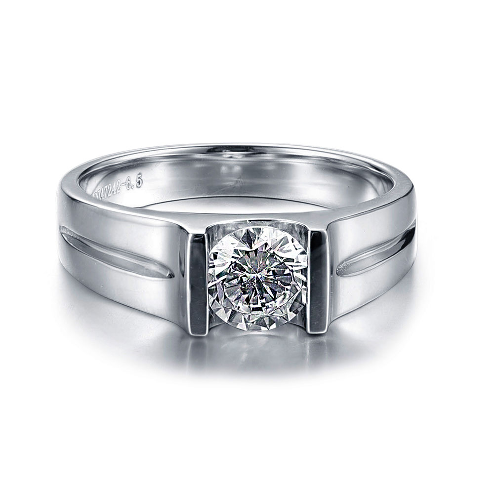Partial Bezel Diamond Wedder | Temple & Grace USA